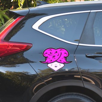 Cartoon woman with beauty mark and hat v1 sticker | Zazzle