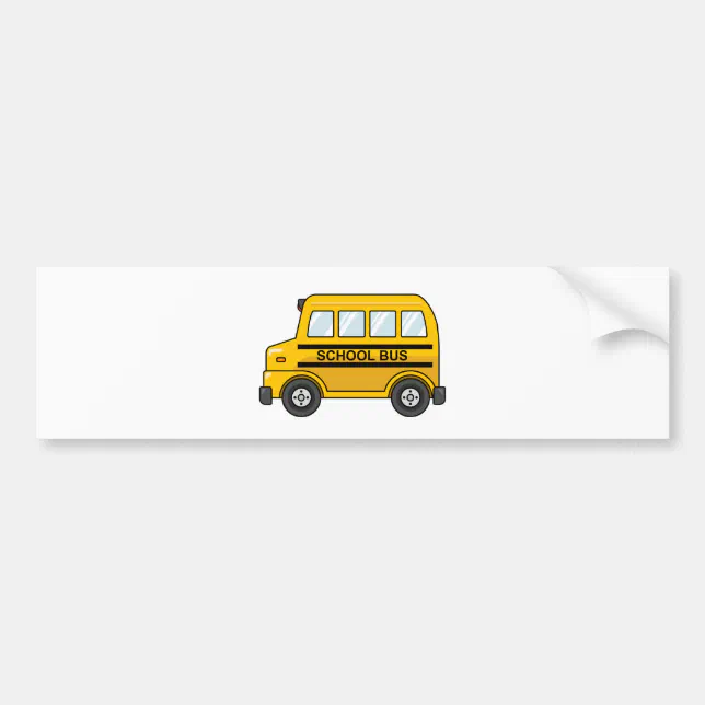 Cartoon Yellow and Black School Bus Bumper Sticker | Zazzle