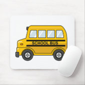 Cartoon Yellow and Black School Bus Mouse Pad | Zazzle