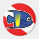 Cartoon Yellowbar Angelfish Dive Flag Magnet | Zazzle