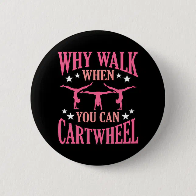 Cartwheel Gymnastics Gymnast Gymnastic Sports Love Button | Zazzle