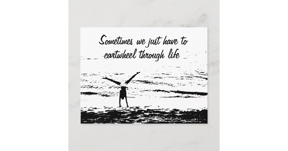 Cartwheel with Inspirational Quote | Postcard | Zazzle