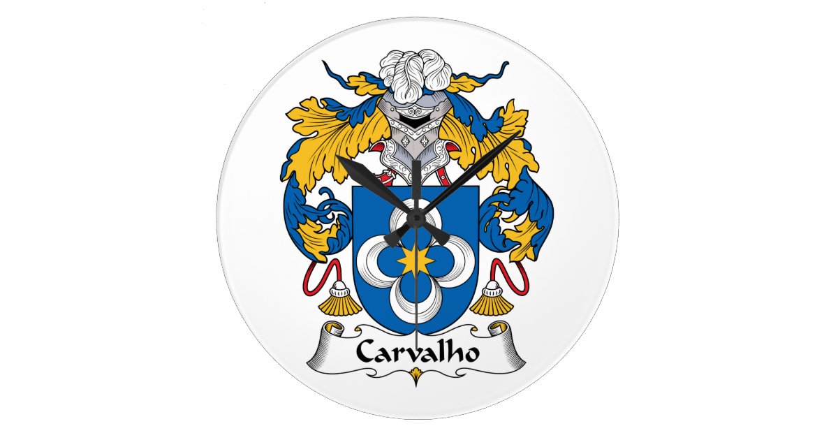 Carvalho Family Crest Large Clock | Zazzle.com