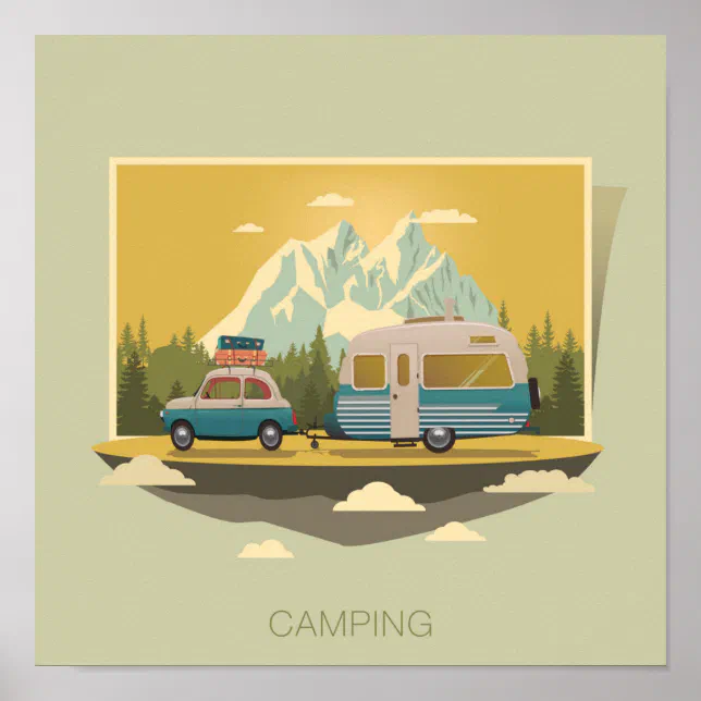 Carvan Camping Poster | Zazzle