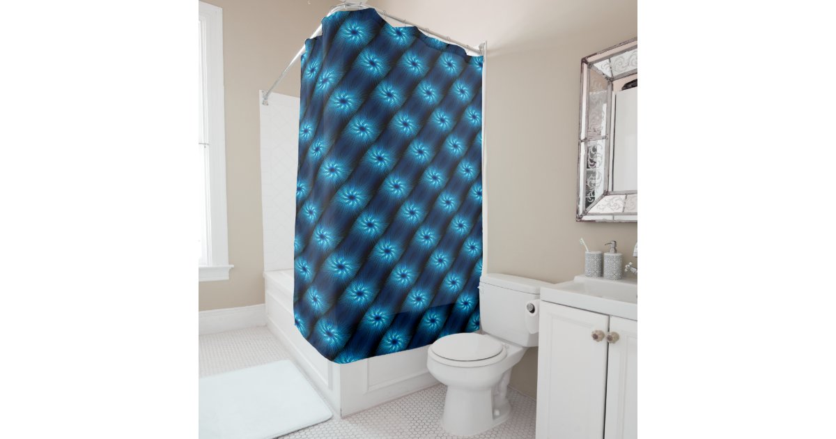Carved Blue Star Shower Curtain | Zazzle