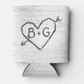 Carved Heart Birch Can Cooler | Zazzle