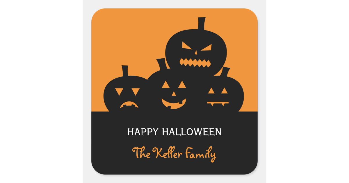 Carved Pumpkins Halloween Gift Tag Stickers | Zazzle