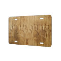 Carved Wood Dog Paw Print License Plate | Zazzle
