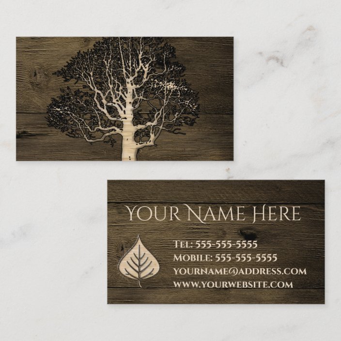Carved Wood Tree Business Card | Zazzle.com