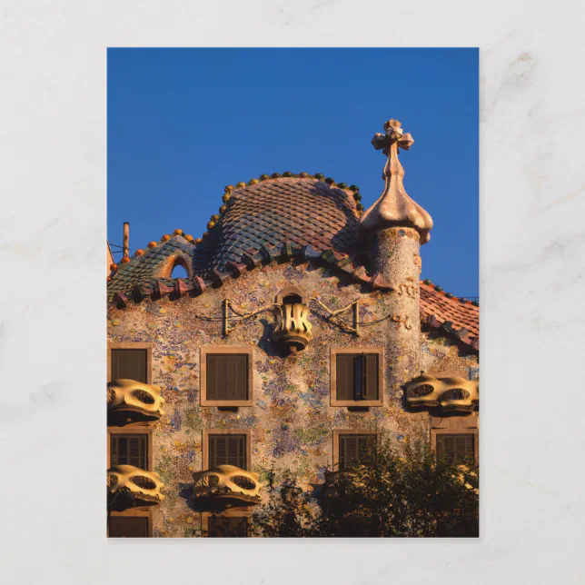 Casa Batilo, Gaudi Architecture, Barcelona, Postcard | Zazzle