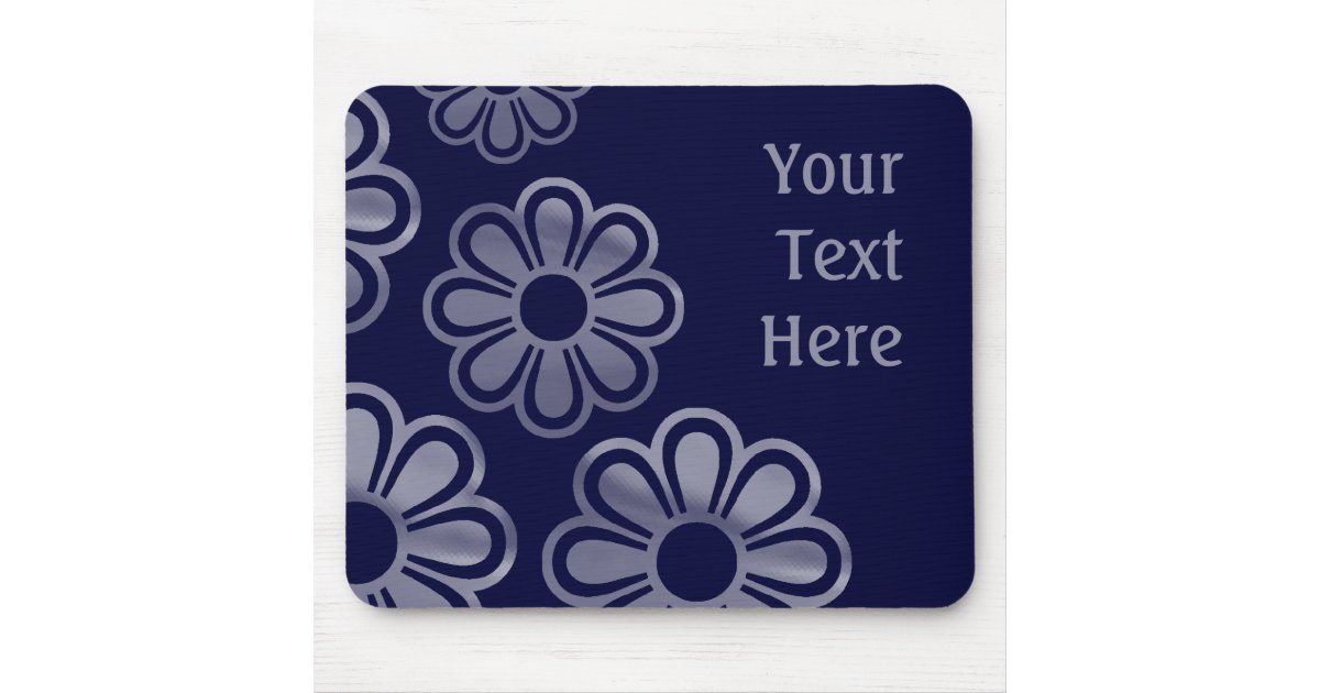 Cascading Flowers - Deep Navy Mouse Pad | Zazzle