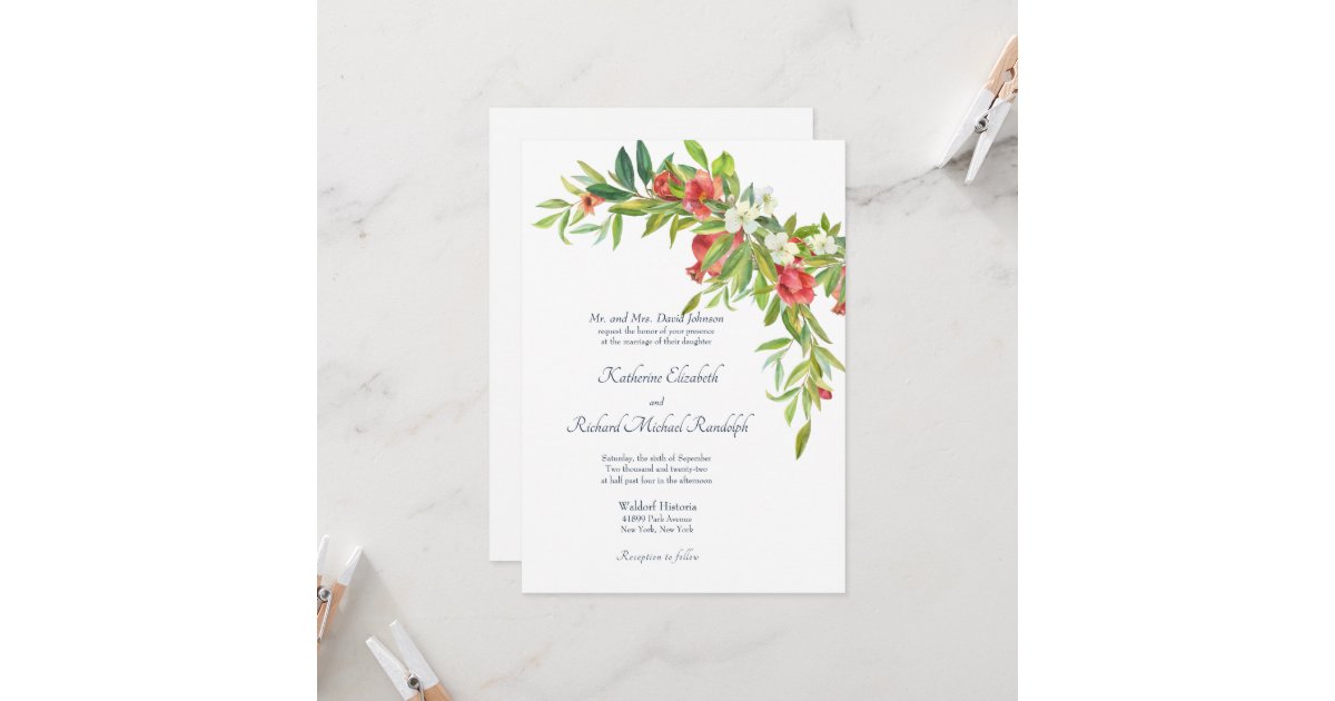 Cascading Memories Wedding Invitation | Zazzle