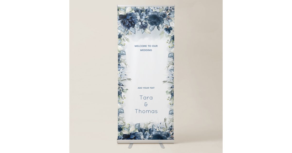 Cascading Roses Wedding Retractable Banner | Zazzle