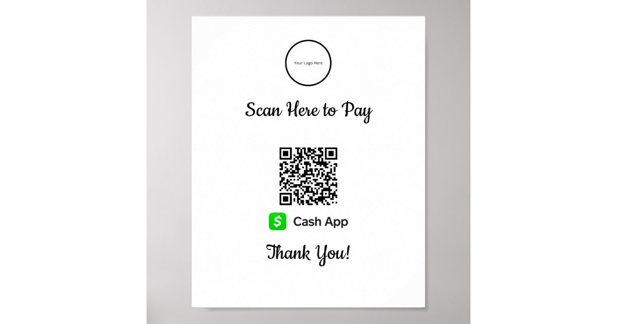 Cash App Mobile Payment | Scan To Pay Poster | Zazzle