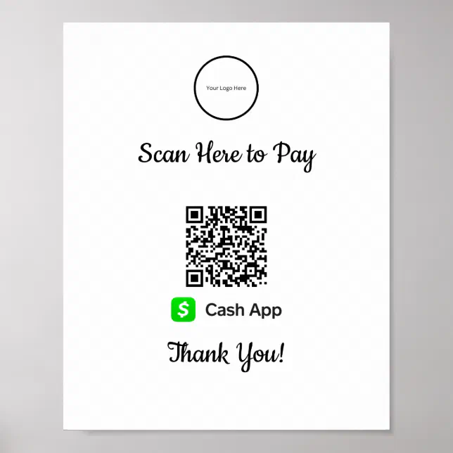 Cash App Mobile Payment | Scan To Pay Poster | Zazzle