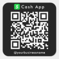 Cash App QR Code Payment Scan to Pay Black Square Sticker | Zazzle