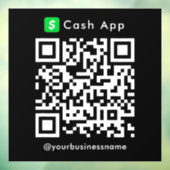 Cash App QR Code Payment Scan to Pay Black Window Cling | Zazzle