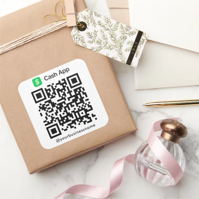 Cash App QR Code Payment Scan to Pay White Square Sticker | Zazzle