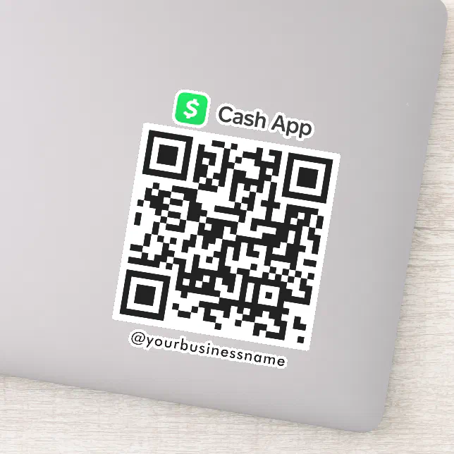 Cash App QR Code Payment Scan to Pay White Sticker | Zazzle