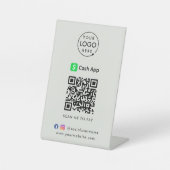 Cash App QR Code | Scan to Pay Business Gray Pedestal Sign | Zazzle