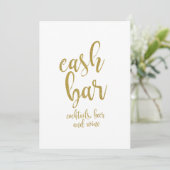 Cash Bar Gold Glitter Affordable Wedding Sign Invitation | Zazzle