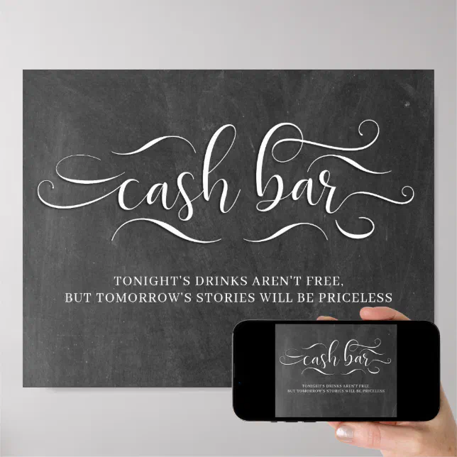 Cash Bar Wedding Reception Sign | Zazzle
