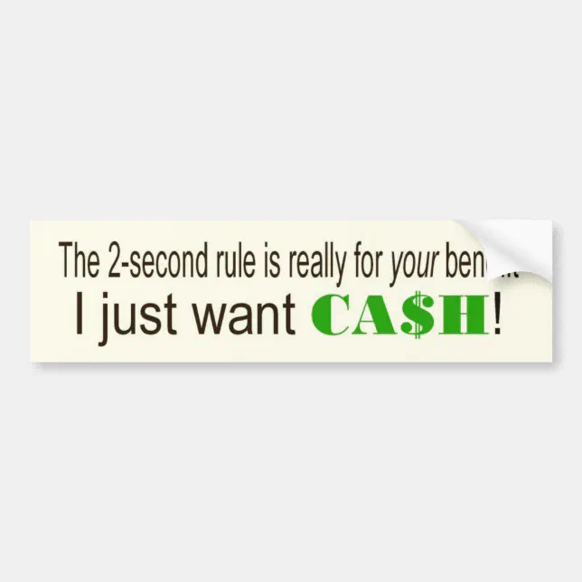 CASH BUMPER STICKER | Zazzle