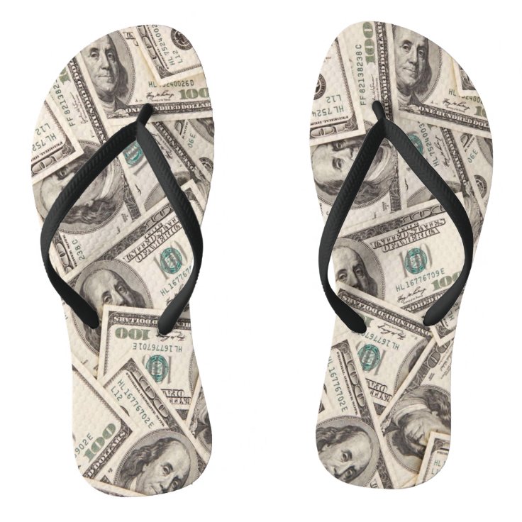 Cash Money Flip Flops Sandals | Zazzle