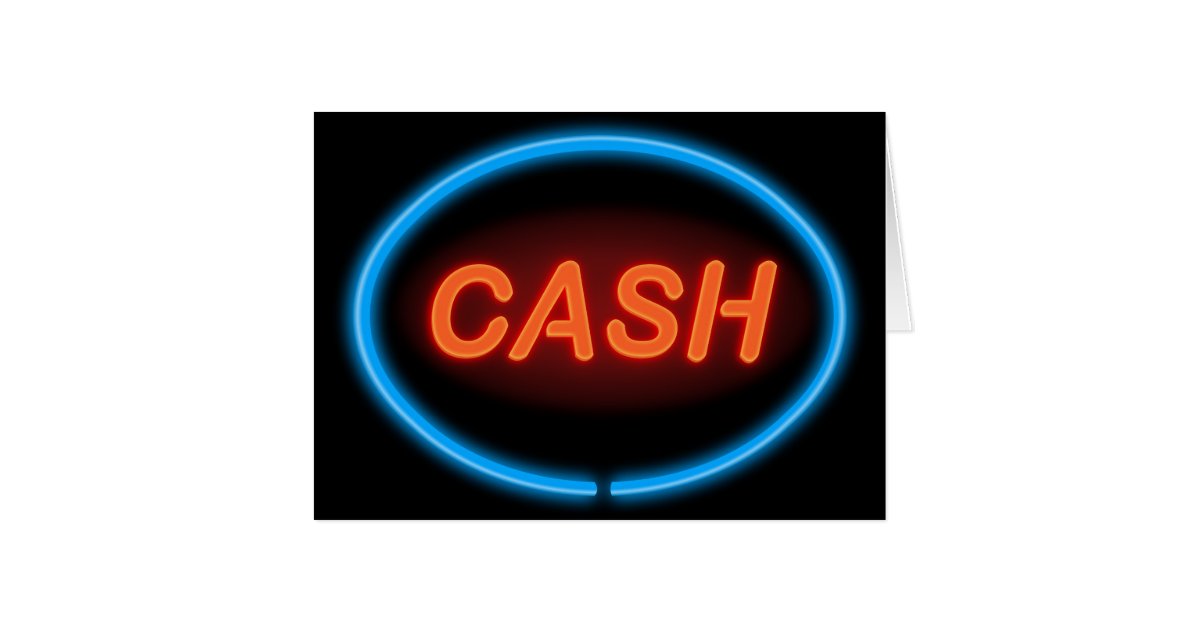 Cash neon. | Zazzle