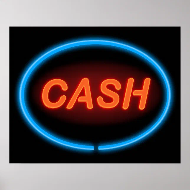 Cash neon. poster | Zazzle