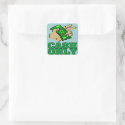 Cash Only Sign Square Sticker | Zazzle
