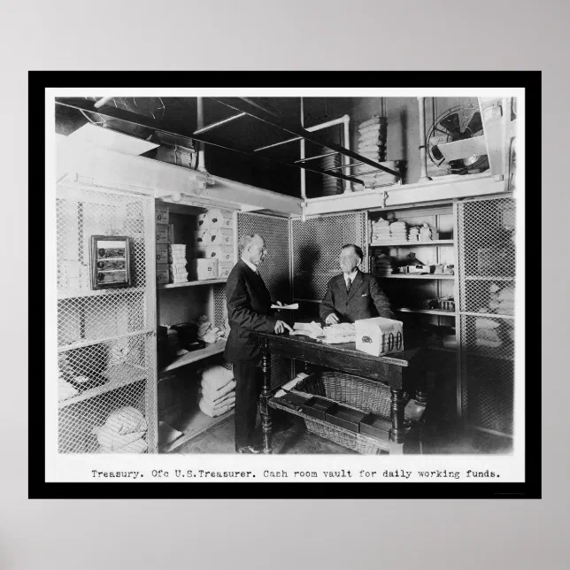 Cash Room in the US Treasury Vault 1912 Poster | Zazzle