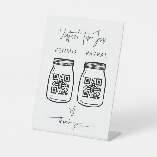 Cash Tips Sign Small Business Money Scan QR G400 | Zazzle