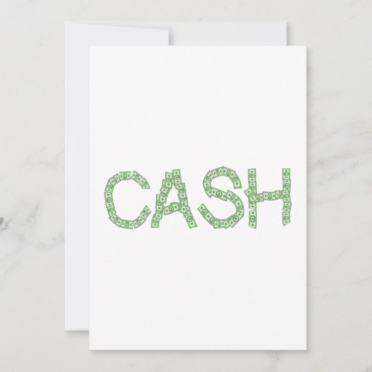 Cash Word Invitation | Zazzle