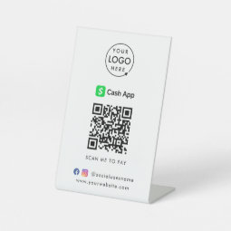 CashApp QR Code Payment | Scan to Pay Business Pedestal Sign | Zazzle