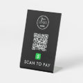 CashApp QR Code Scan to Pay Modern Logo Black Pedestal Sign | Zazzle