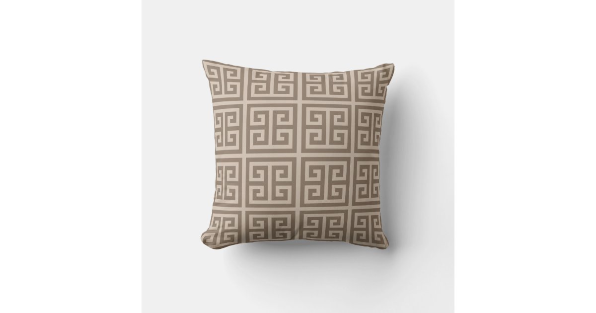 Cashmere Greek Key Throw Pillow | Zazzle