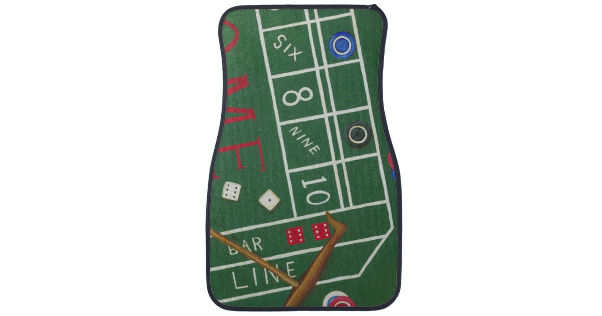Casino Craps Table with Chips and Dice Car Floor Mat | Zazzle