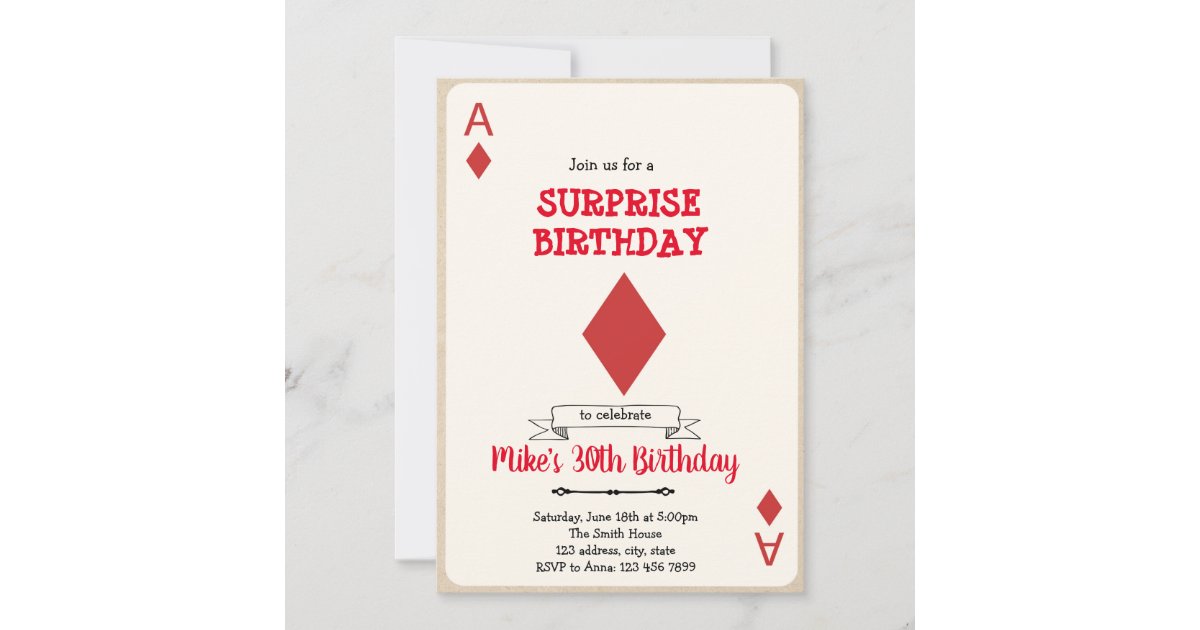 Casino gamble card invitation | Zazzle