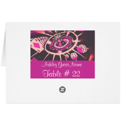 Casino Gambling Theme Table Number Guest Name tent | Zazzle