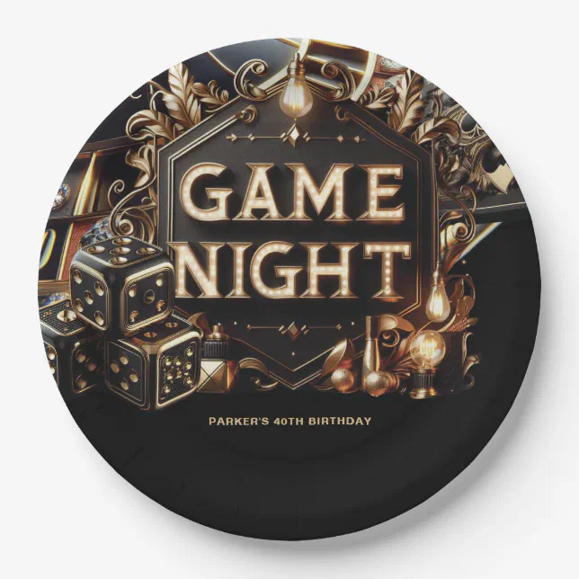 Casino Game Night Custom Paper Plates | Zazzle