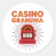 Casino Grandma Slot Machine Gambling Grandmother Classic Round Sticker ...
