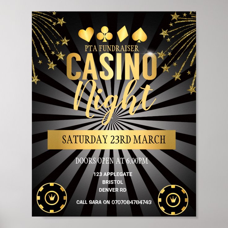 Casino Night fundraiser Poster | Zazzle