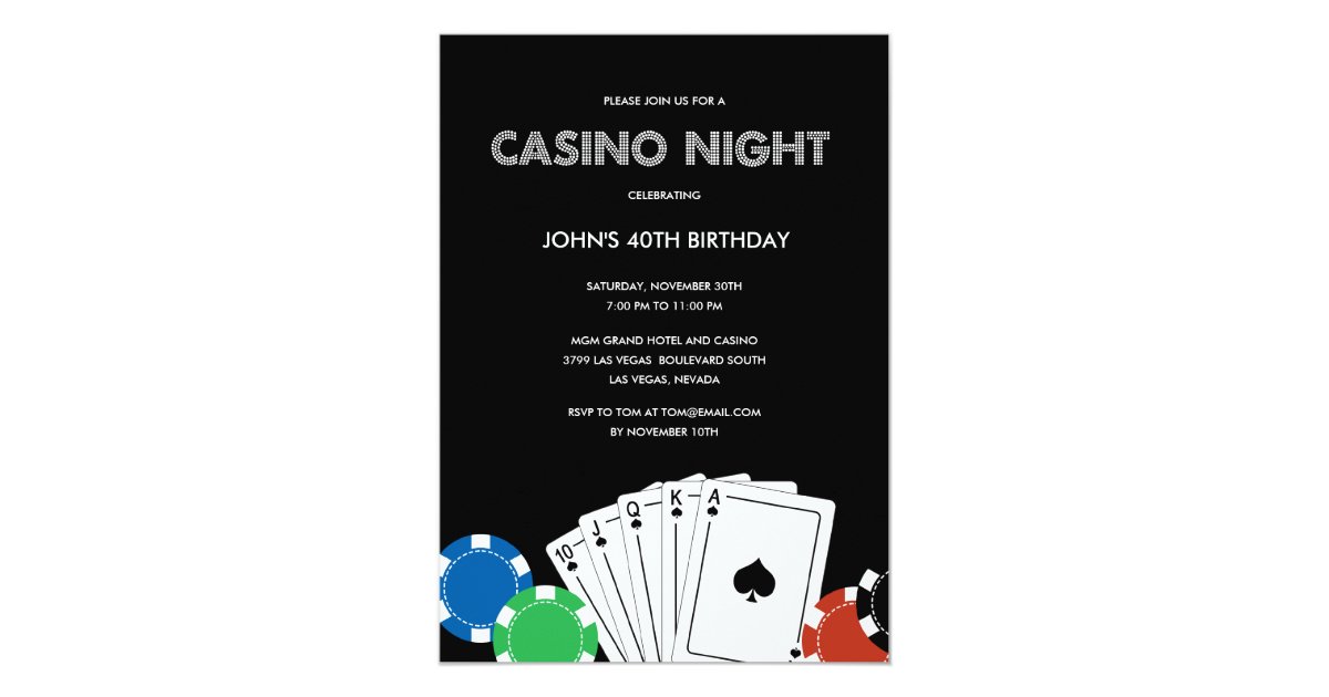 Casino Night Party Invitation | Zazzle.com