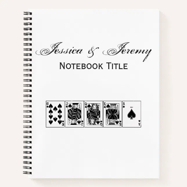 Casino Night Poker Royal Straight Flush Spades Notebook | Zazzle