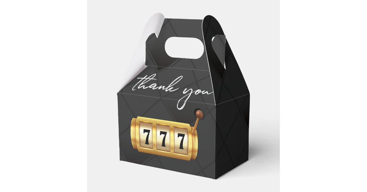Casino Night Thank you Slot Machine Favor Boxes | Zazzle