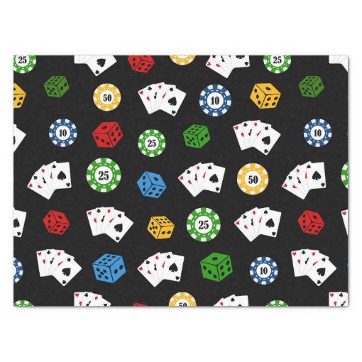 Casino party pattern Gambling tissue paper | Zazzle
