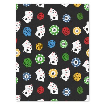 Casino party pattern Gambling tissue paper | Zazzle