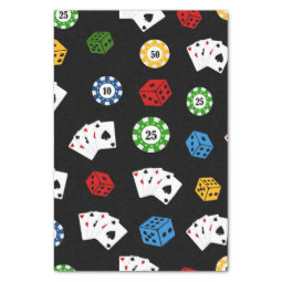 Casino party pattern Gambling tissue paper | Zazzle