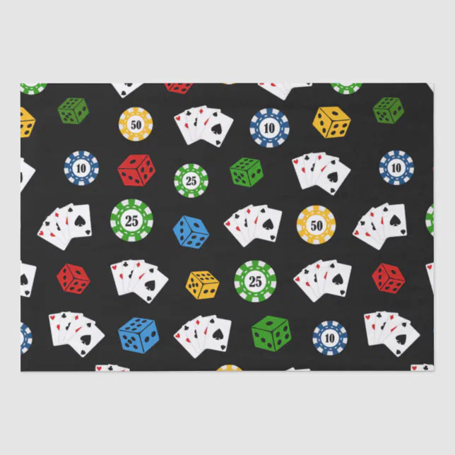 Casino party pattern Gambling tissue paper | Zazzle